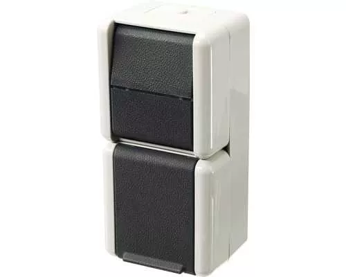 Двойная SCHUKO-розетка 16A 250V~ с полем для надписи для накладного ...