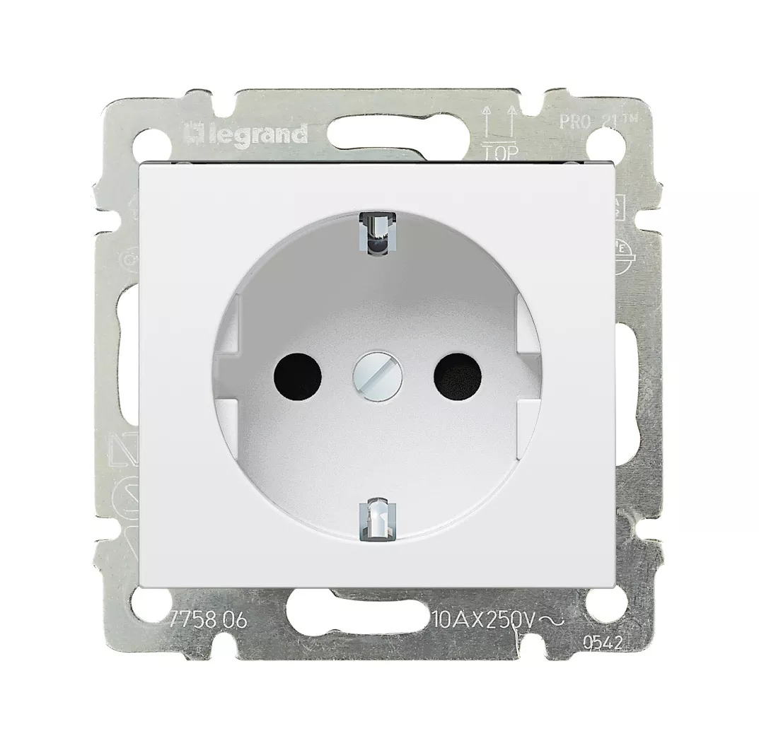 Розетка штепсельная SCHUKO 16A 250V термопласт слоновая кость 557114 ...
