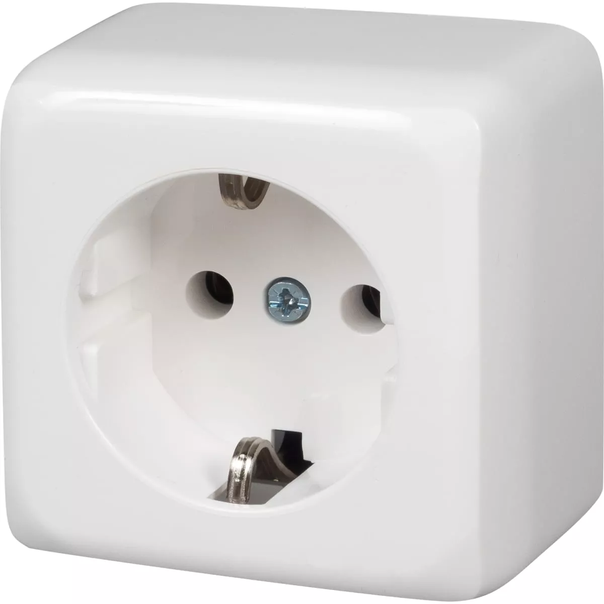 Розетка штепсельная SCHUKO накладная 16A 250V белая 7935858 купить в ...